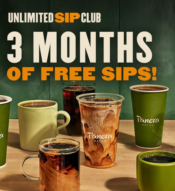 3 Months Free with Panera Unlimited Sip Club! – Hewes Family Fun